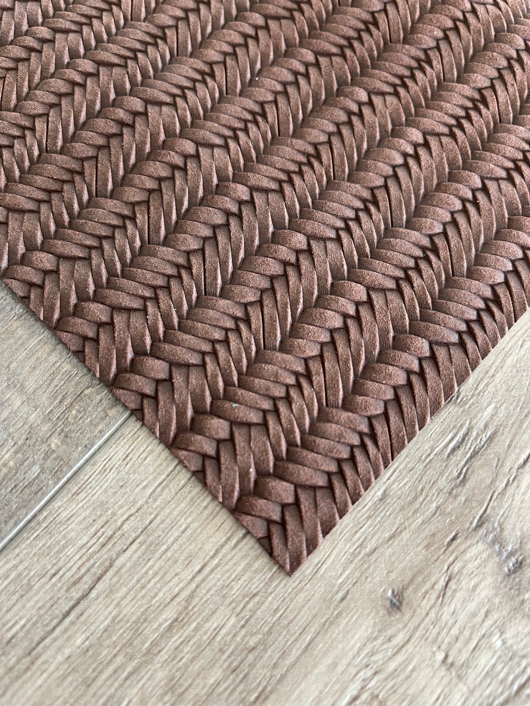 Chocolate Brown Braid 8x10 Embossed Genuine Leather Sheets for - Etsy