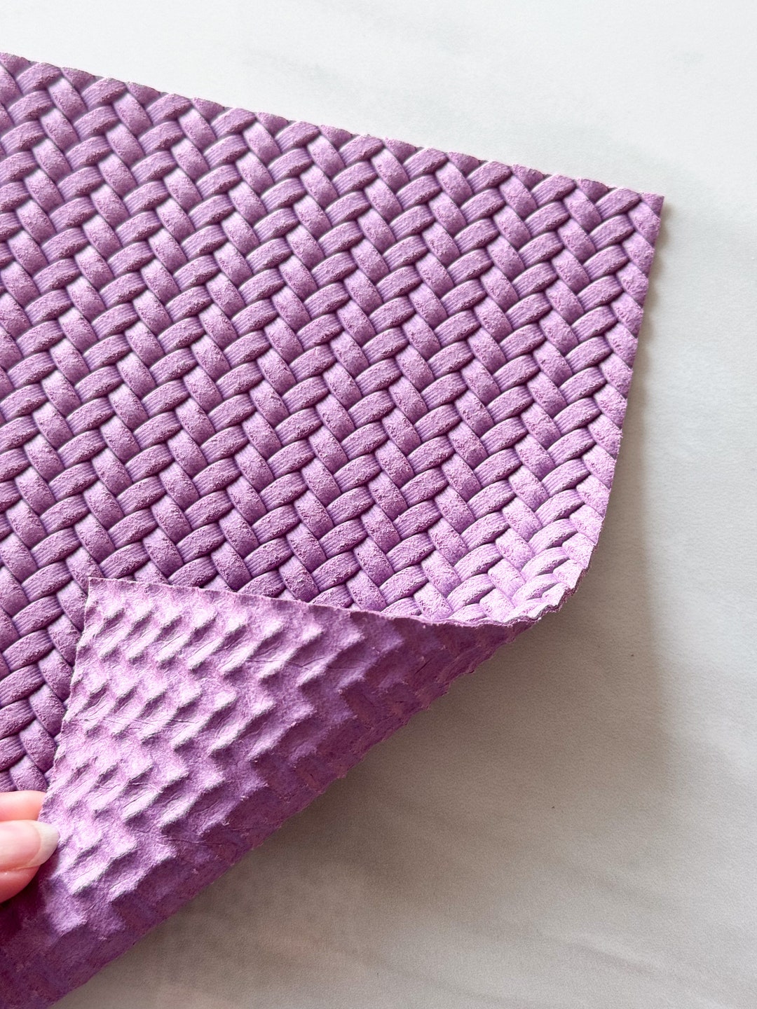 Iris Purple Small Box Braid 8x10 Genuine Suede Leather - Etsy