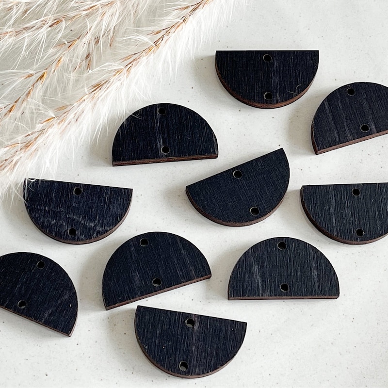 Wooden Earrings Half Circle - Etsy