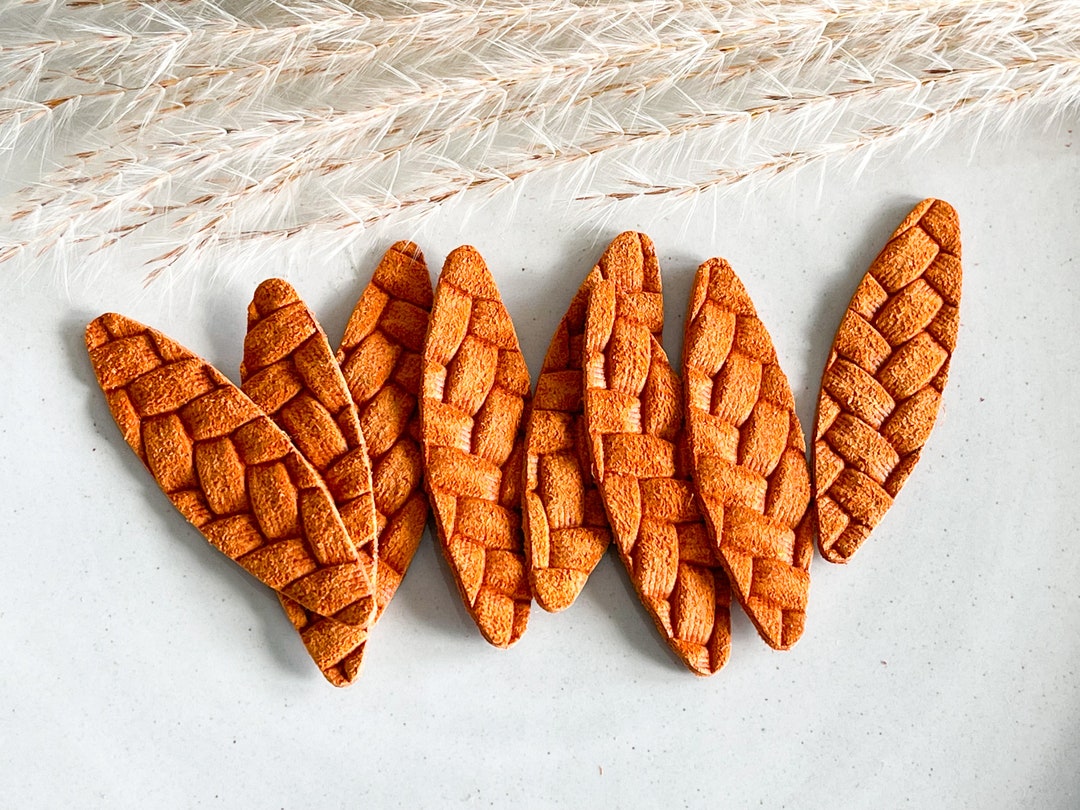 Pre-cut Orange Small Box Braid Wide Oblong Hoop Wrap Earring Connectors ...