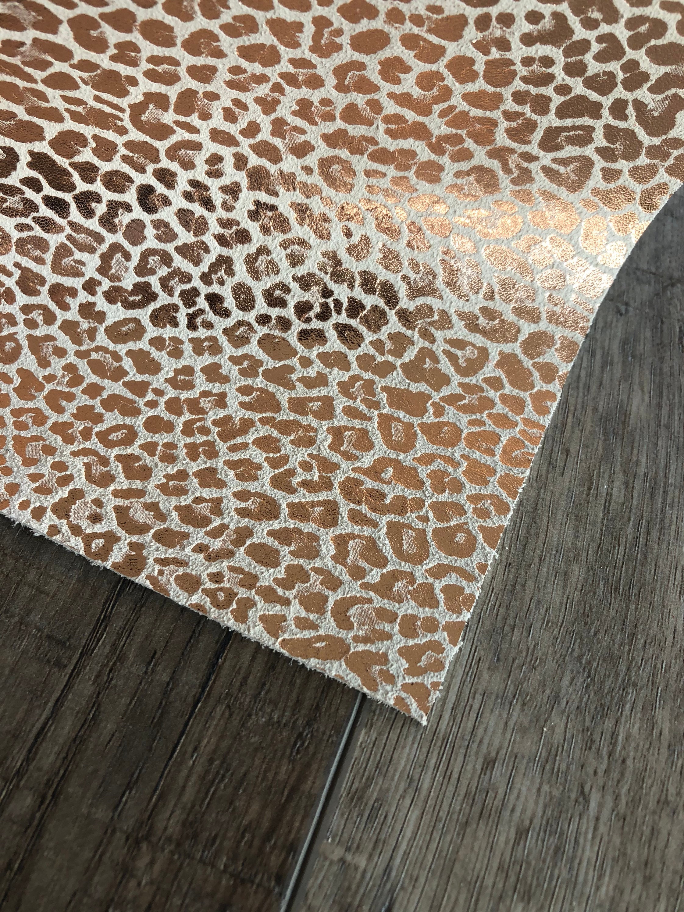 Rose Gold Leopard on Wine Suede Leather 8x10 Craft Supplies & Tools ...