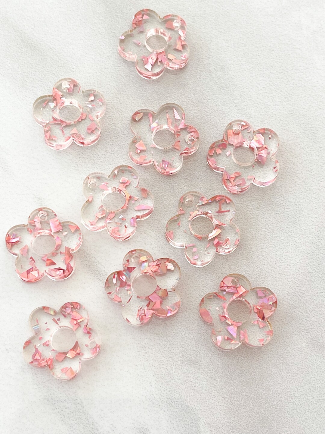 Metallic Flecked Rose Gold Buttercup 1-hole Findings Connectors (3 Pair ...