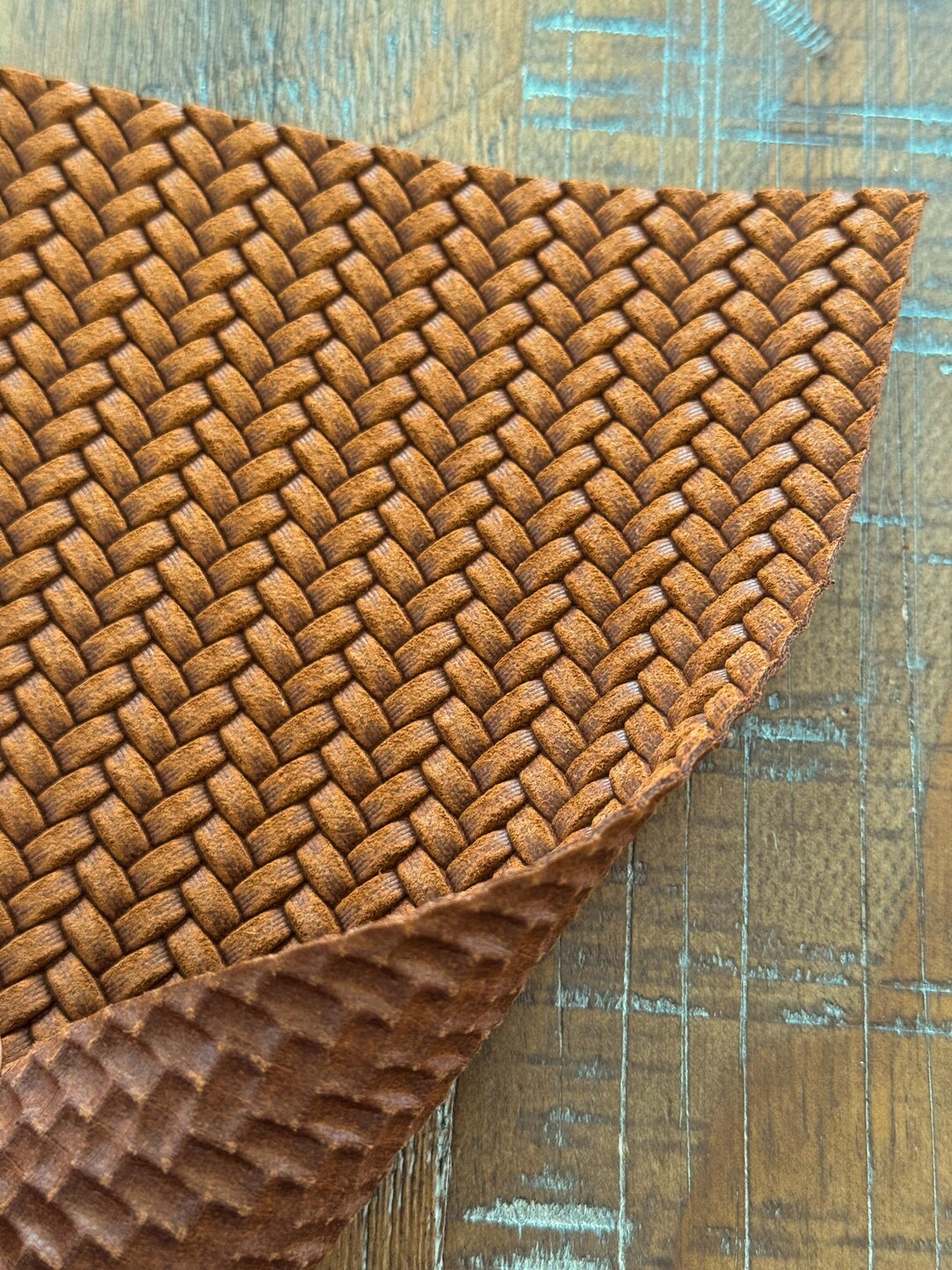 Russet Brown Small Box Braid 8x10 Genuine Suede Leather - Etsy