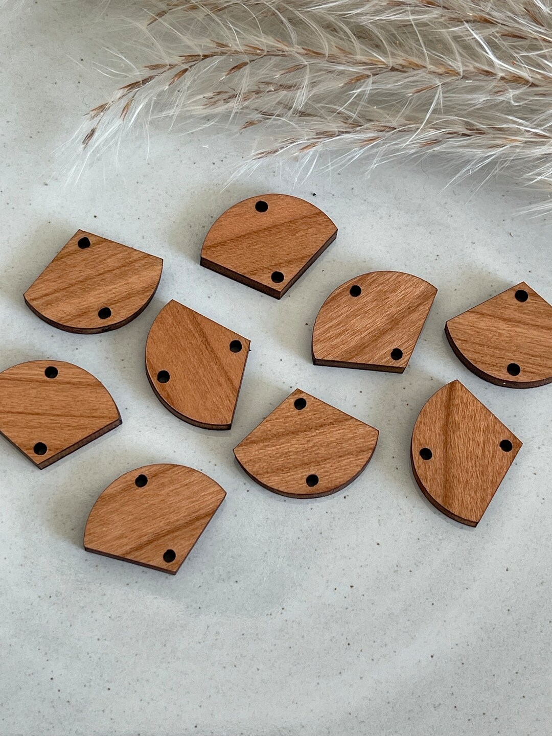 Cherry Wooden Fan Findings Blanks 2-hole (5pair) - Etsy