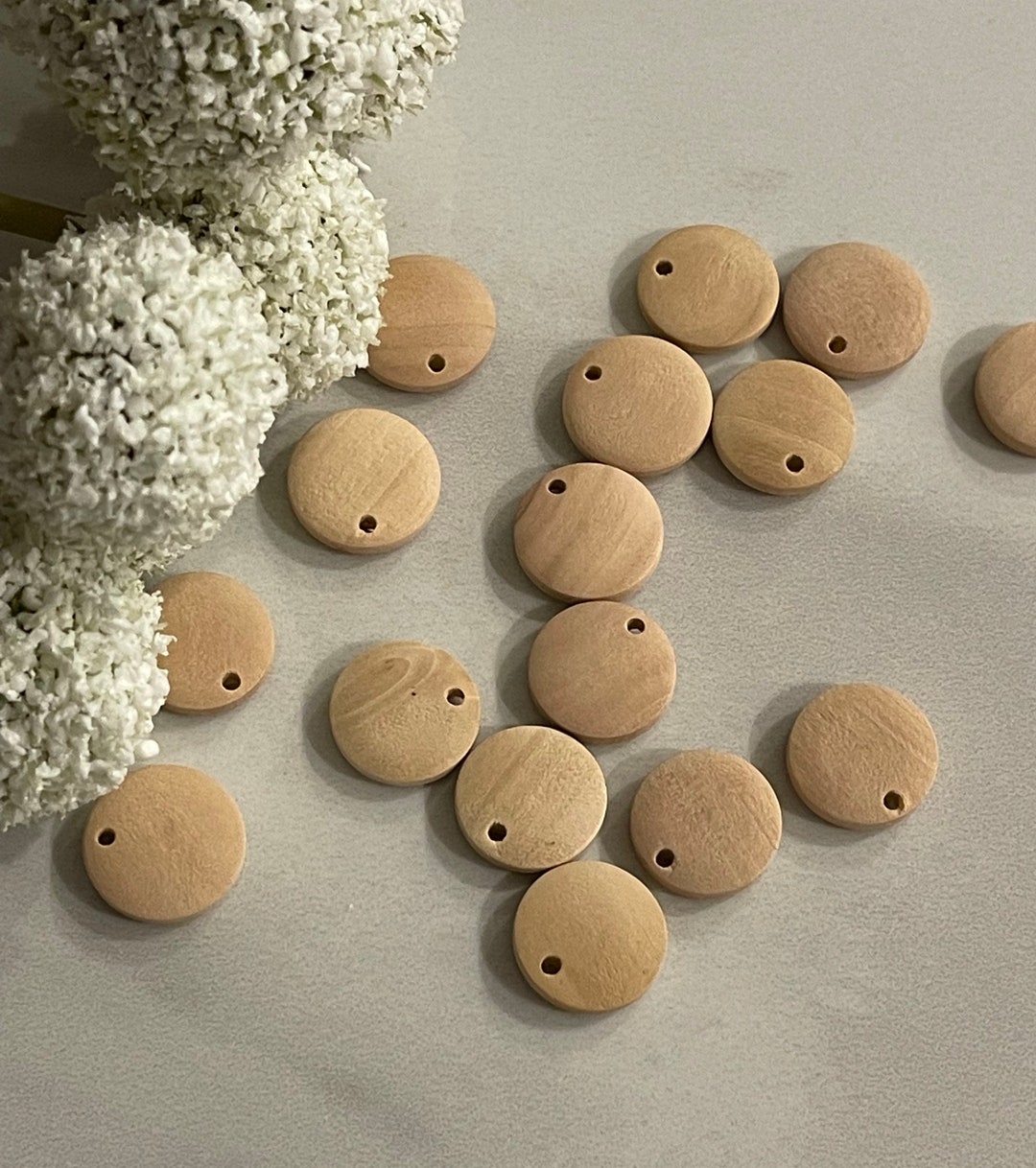 Rounded Natural Ash Wooden .60” Connectors 1-hole (1 Pair) Item#6 - Etsy