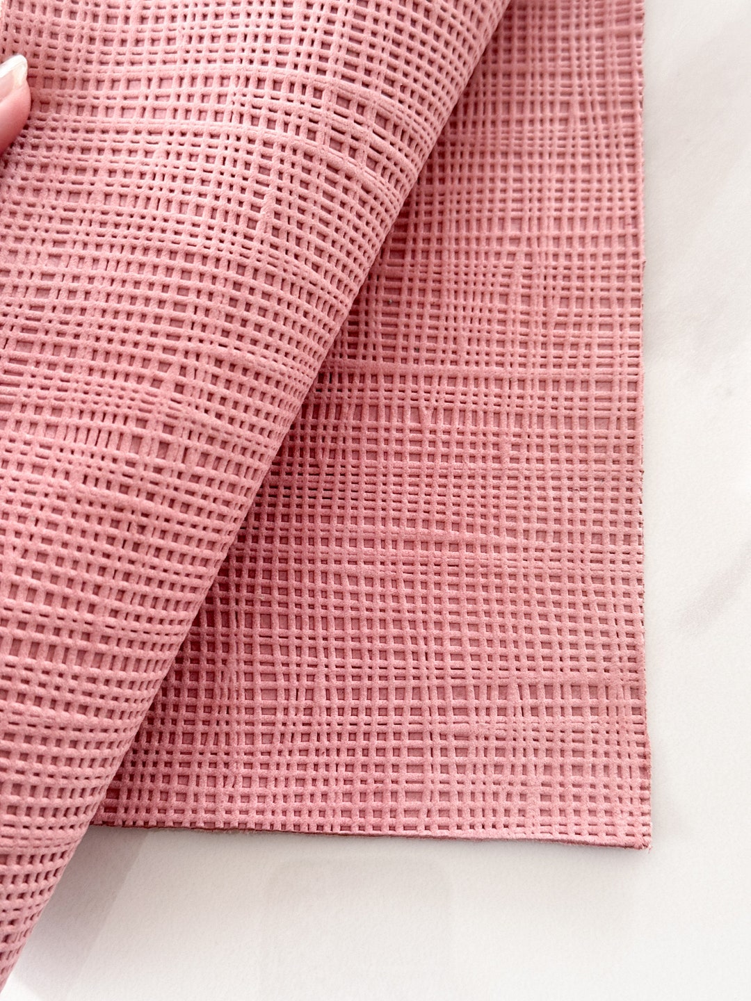 6x12 Rouge Pink Spun Linen Embossed Genuine Suede Sheets - Etsy