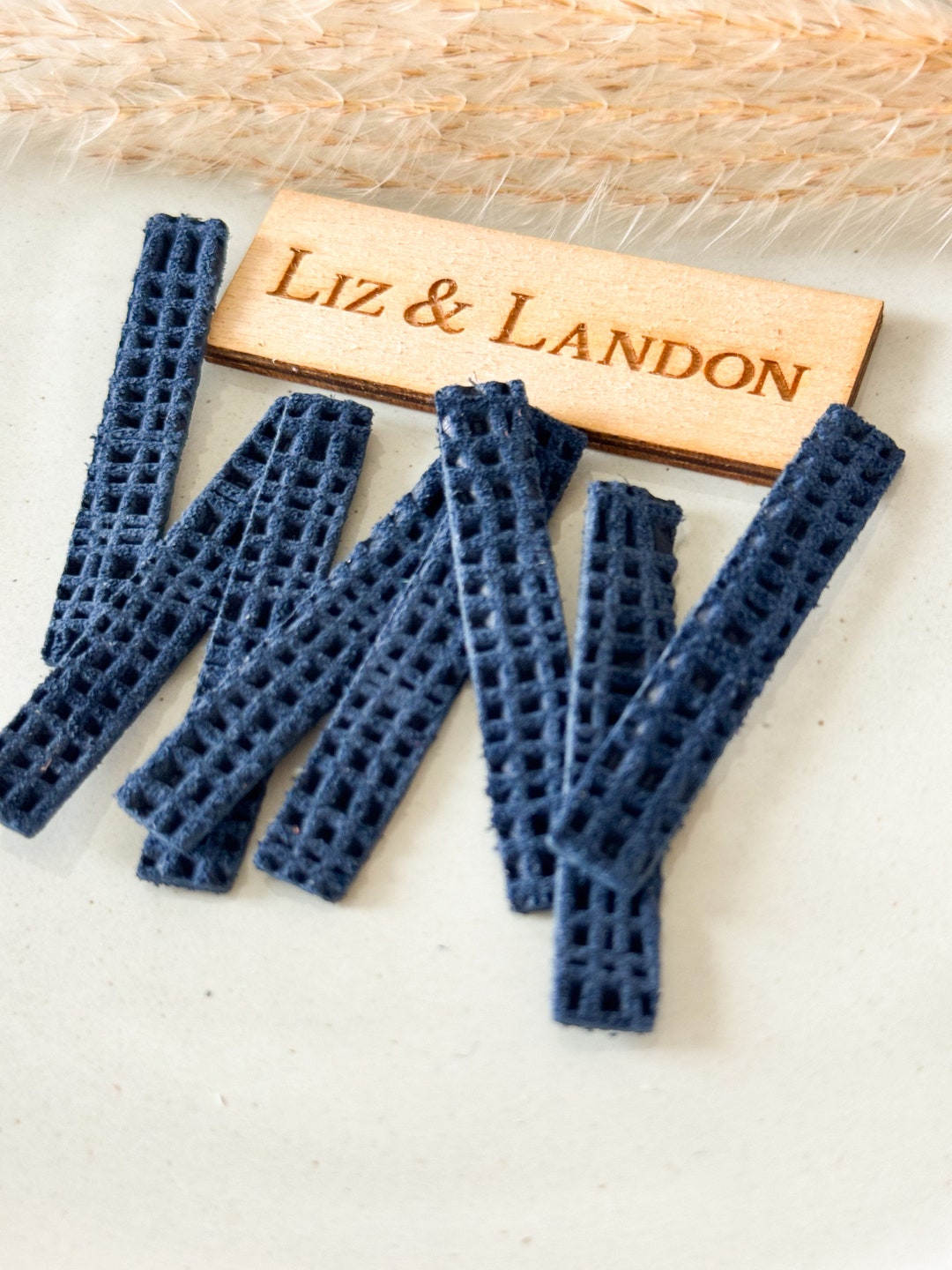 Pre-cut Sapphire Blue Linen Matchstick Hoop Wrap Earring Connectors ...