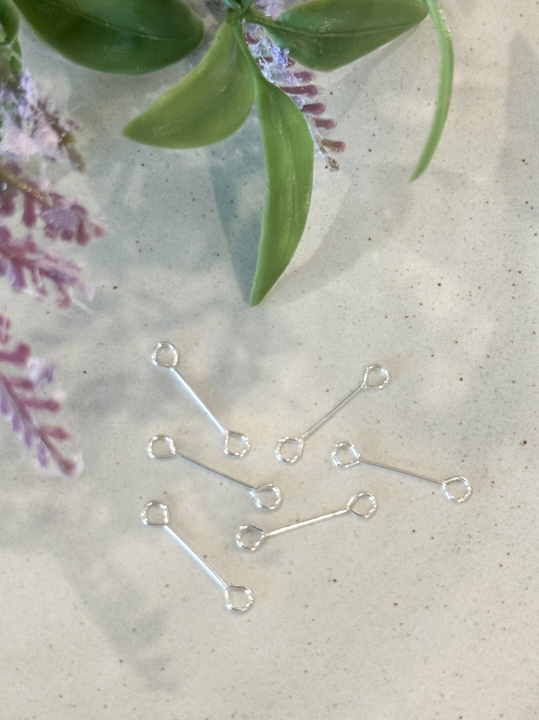 Silver 15mm ( .60”) Double Eye Pin Connectors Supplies (5pair) Item#205 ...