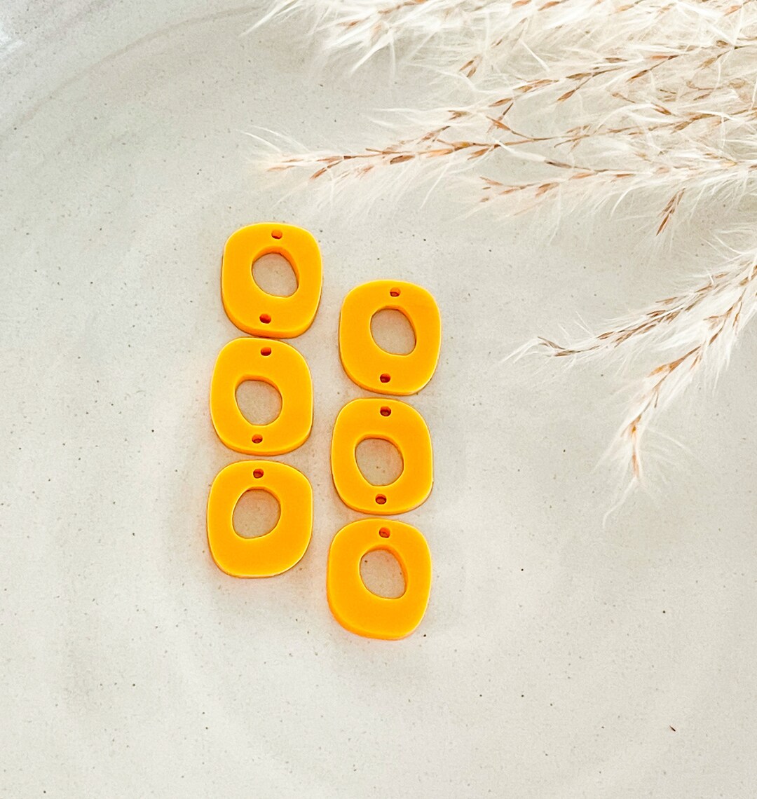 Clearance! Canary Yellow Funky Stacked Acrylic Hoops Bundle Findings ...