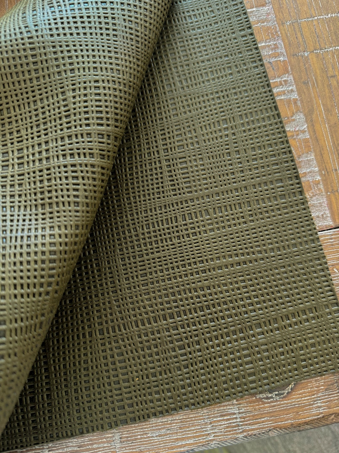 4x6 Dark Olive Green Spun Linen Embossed Genuine Suede Sheets - Etsy