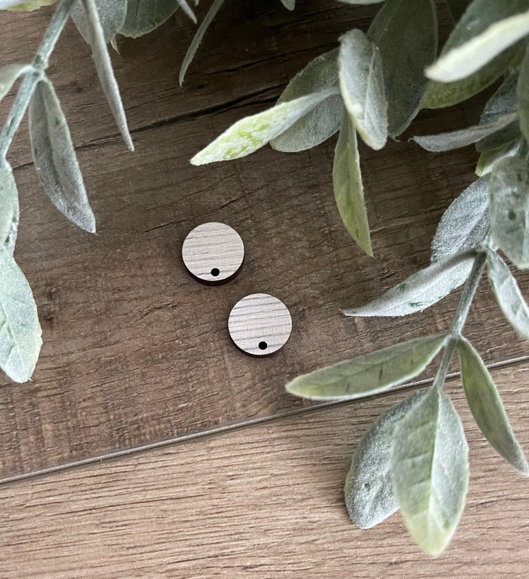 Whitewashed Circle Wooden Findings Blanks Supplies-1 Hole (5 Pairs) - Etsy
