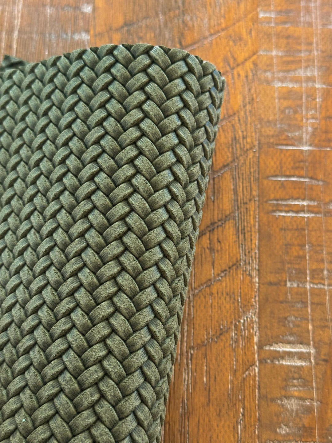 Kale Green Small Box Braid 8x10 Genuine Suede Leather - Etsy