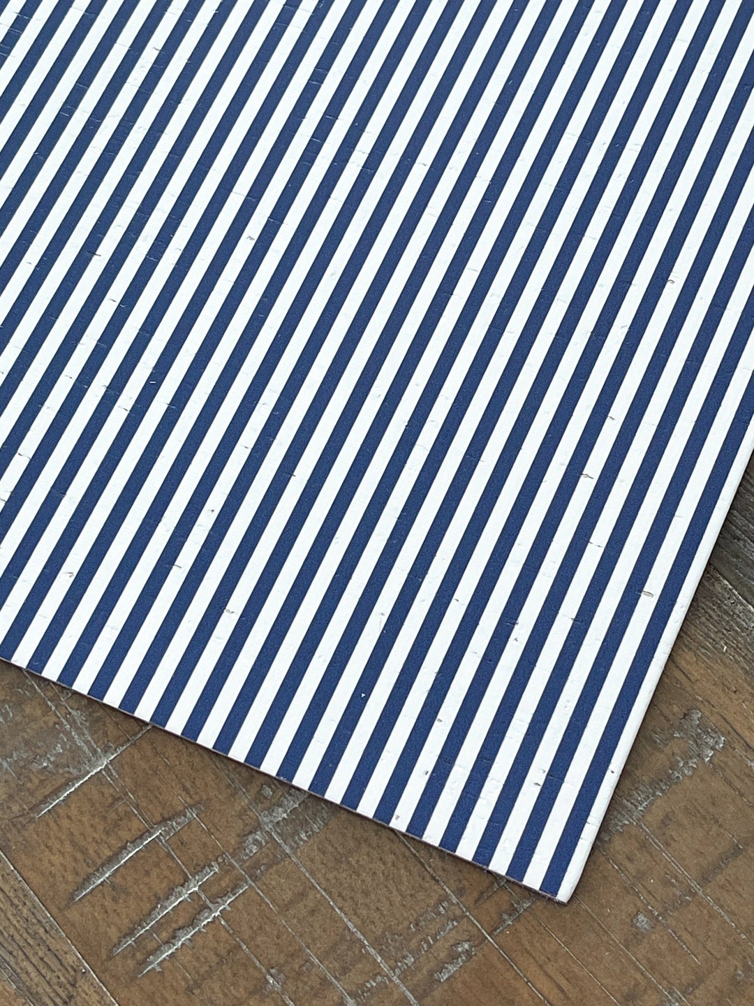 Naval Blue Striped 8x10 Leather Backed Cork Sheets - Etsy