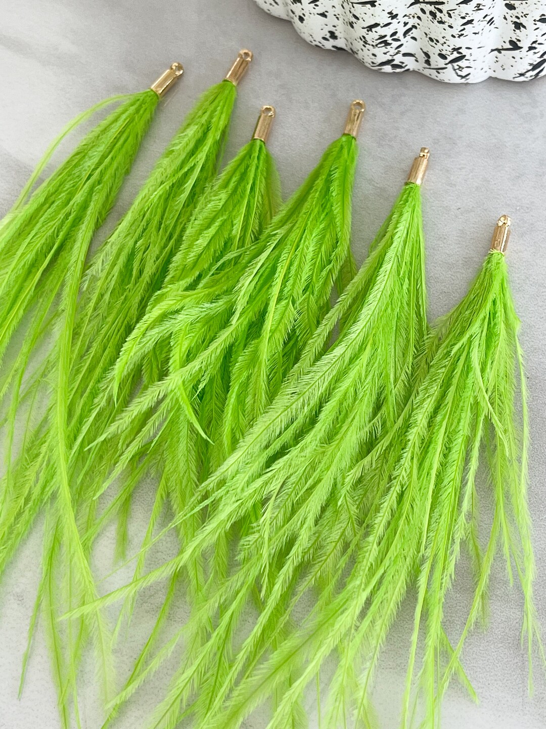 Lime Green Ostrich Feather Tassels (1pair) - Etsy