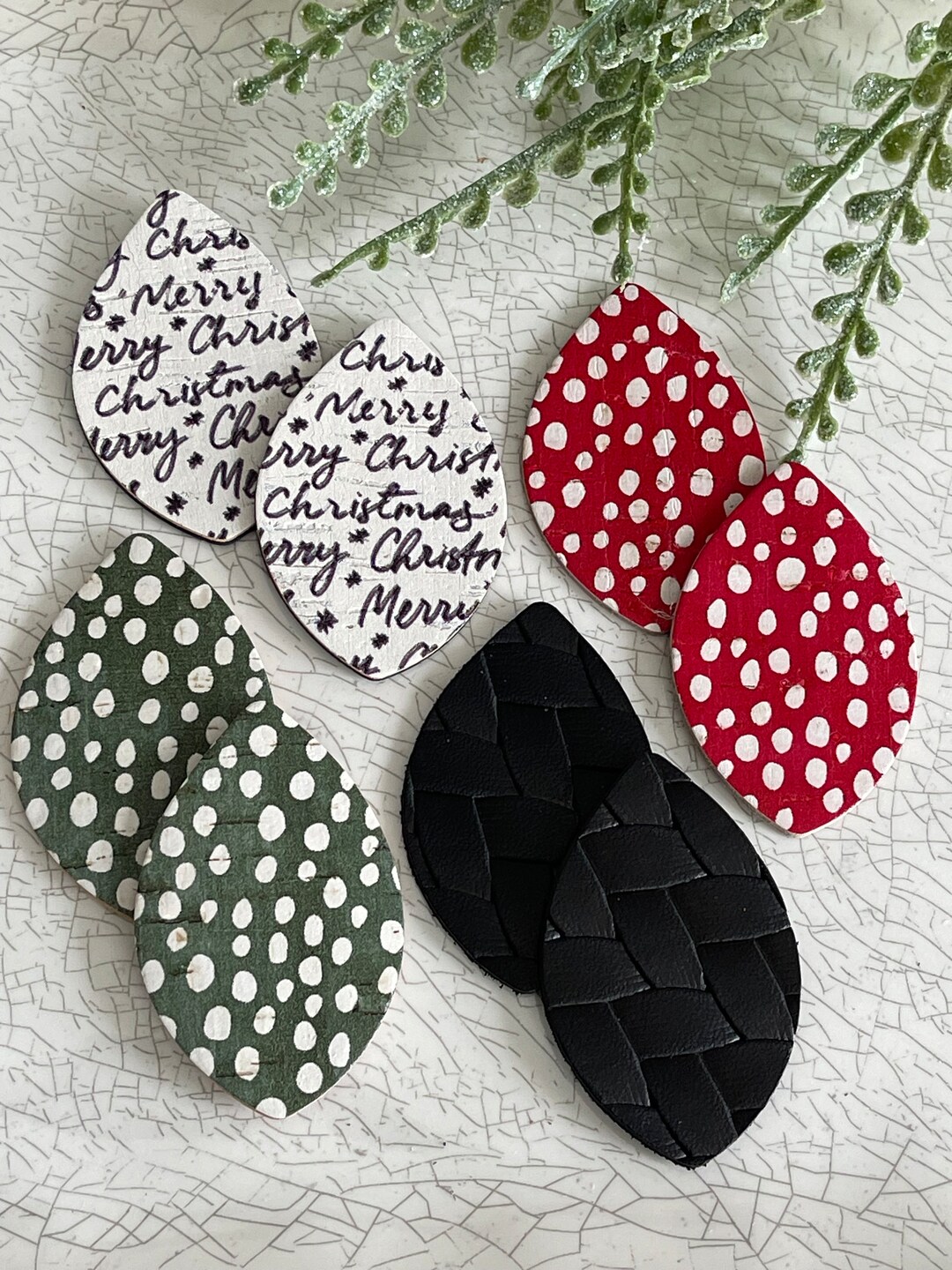 Pre-cut Christmas Script Drew Earring Bundle (4pair) - Etsy