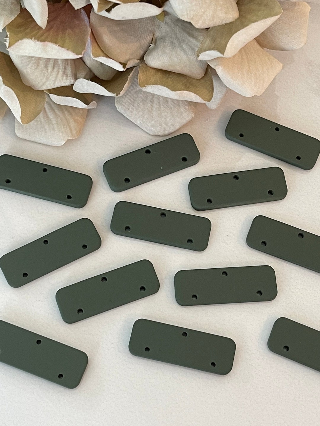 Hunter Green Rectangle Findings Blanks Supplies 3-hole (1pair) - Etsy