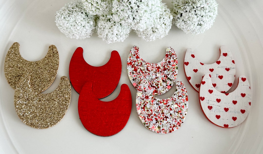 Pre-cut Valentine Hearts & Glitter Mina Earring Blank Bundle (4pair) - Etsy