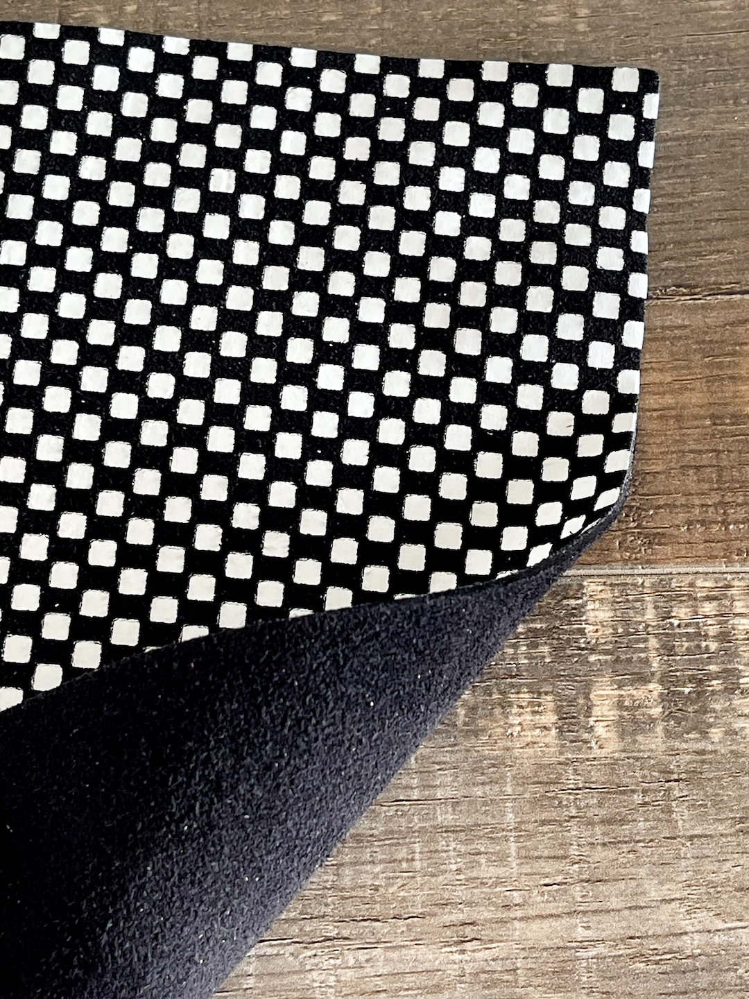 White Checkerboard on 4x6 Black Genuine Suede Sheets - Etsy