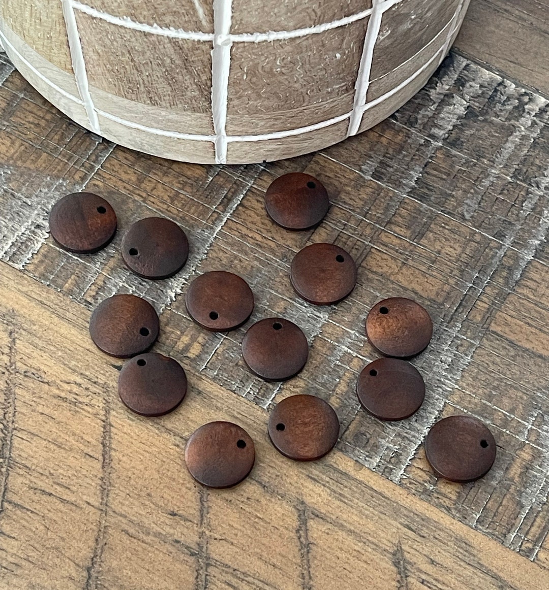 Rounded Dark Walnut Wooden .60” Connectors 1-hole (1 Pair) Item#3 - Etsy