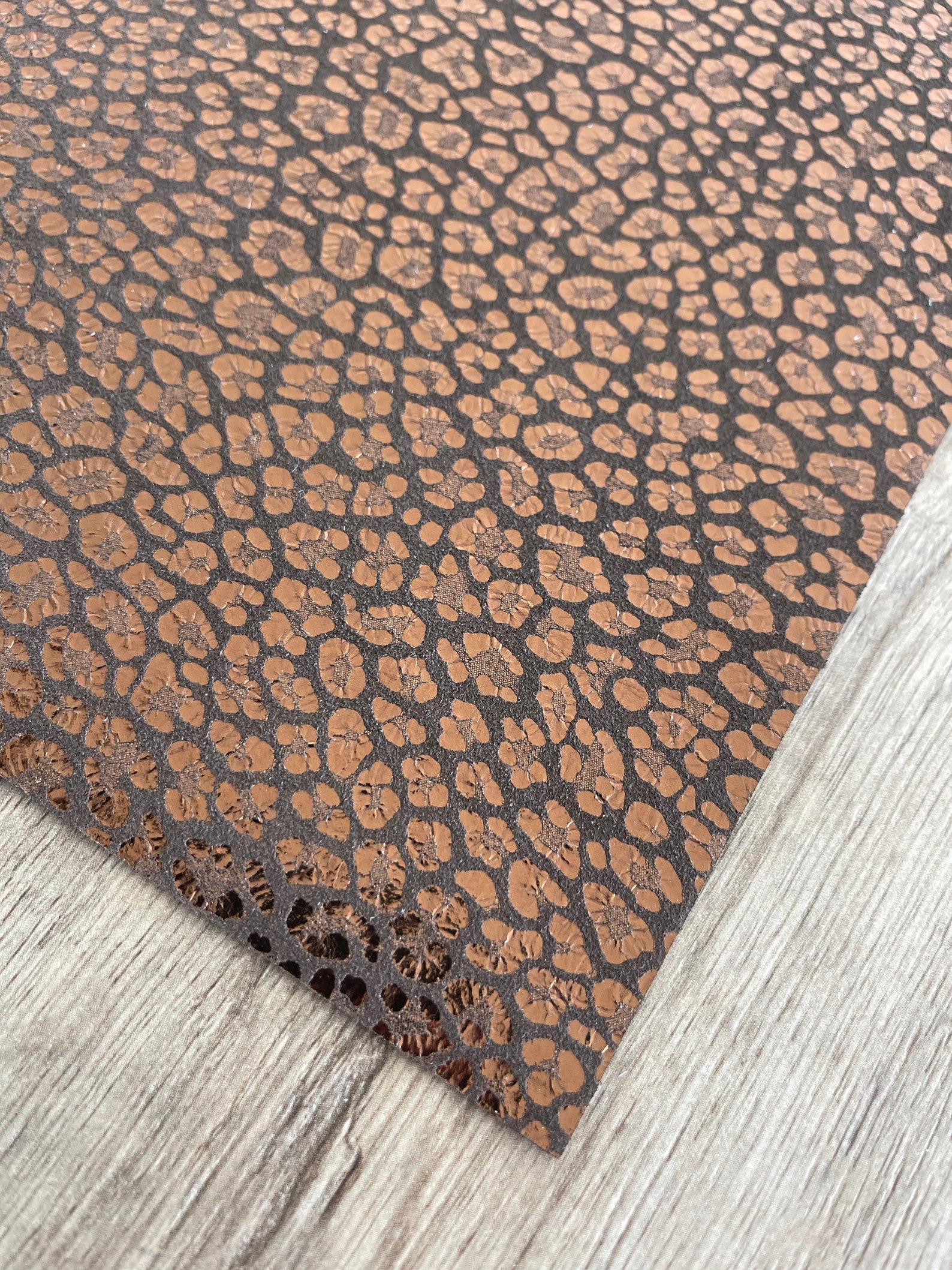 Metallic Copper Leopard 8x10 Genuine Leather Suede Sheets for - Etsy