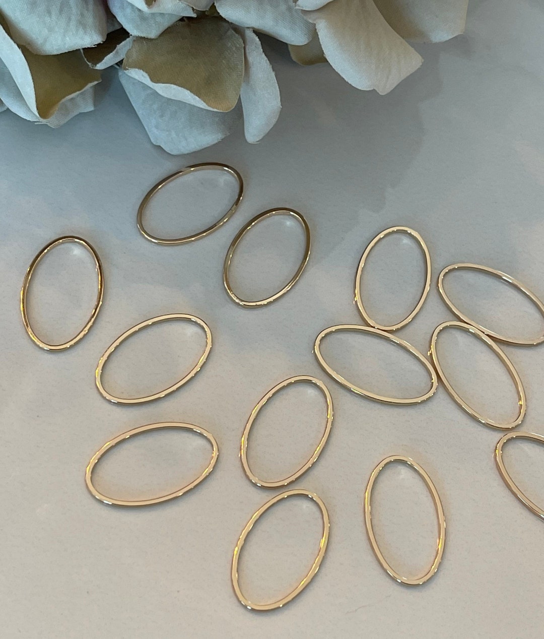 24K Gold Plated 1” Closed Oval Hoop Connectors Findings Blanks Supplies ...