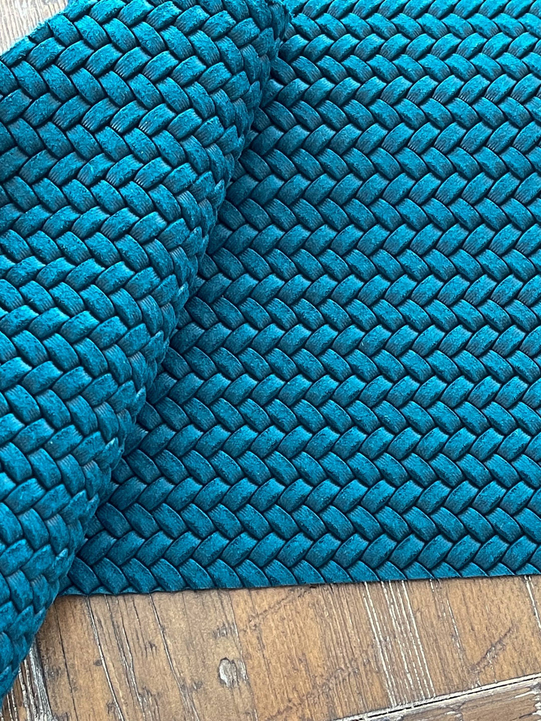 Peacock Blue Small Box Braid 8x10 Genuine Suede Leather - Etsy