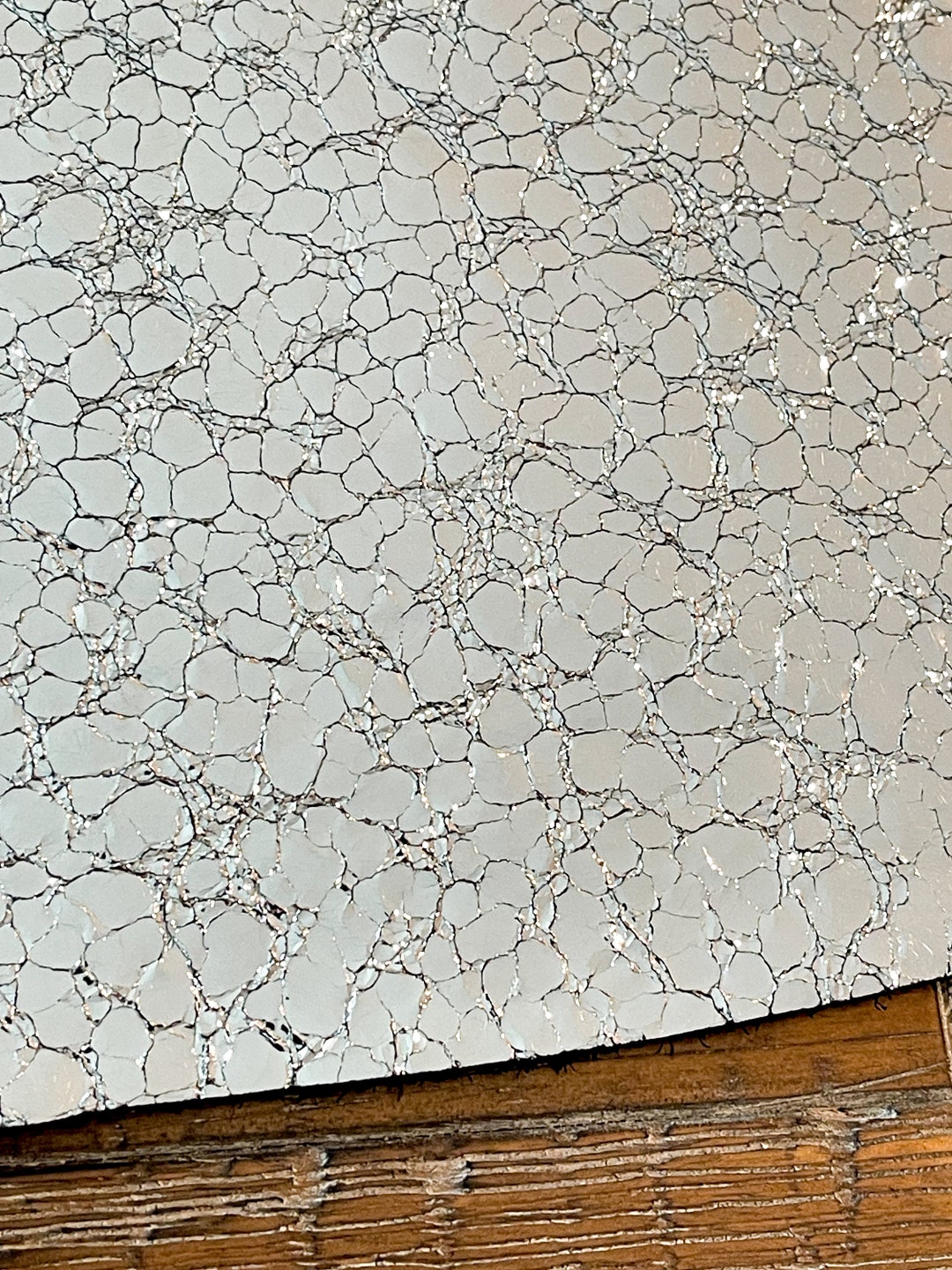 Metallic Silver Cracked Glass 8x10 Genuine Suede Sheets - Etsy