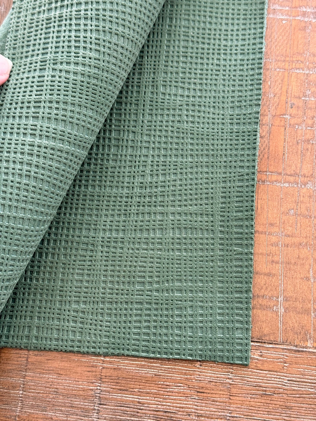 6x12 Hunter Green Spun Linen Embossed Genuine Suede Sheets - Etsy