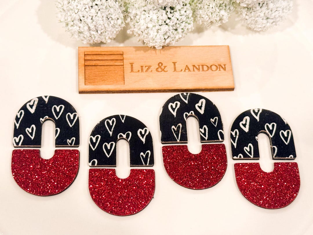 Pre-cut Open Heart & Red Glitter Greer Earring Blank Bundle (3pair) - Etsy