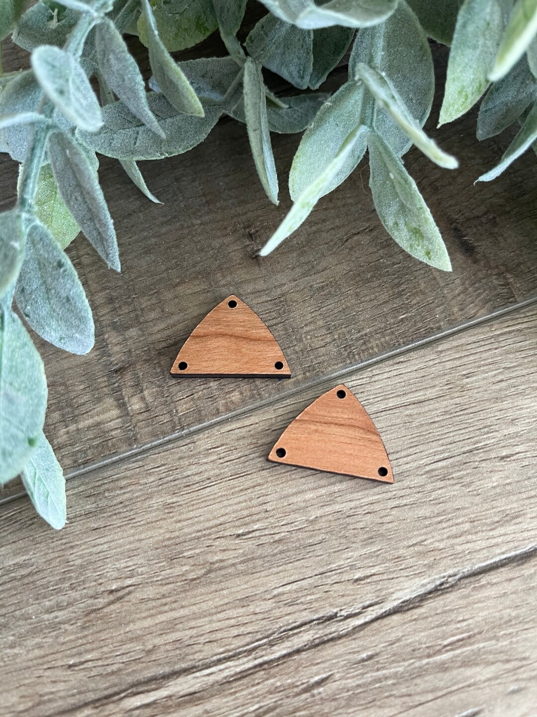 Cherry Wooden Medium Rounded Triangles Connectors Findings Blanks ...