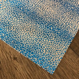 Metallic Blue Baby Cheetah Genuine Leather Suede Sheets for Earrings ...