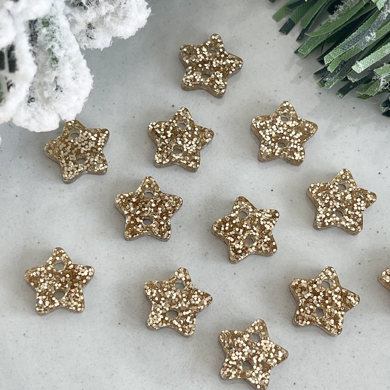 Glitter 2 Gold Stars - Etsy