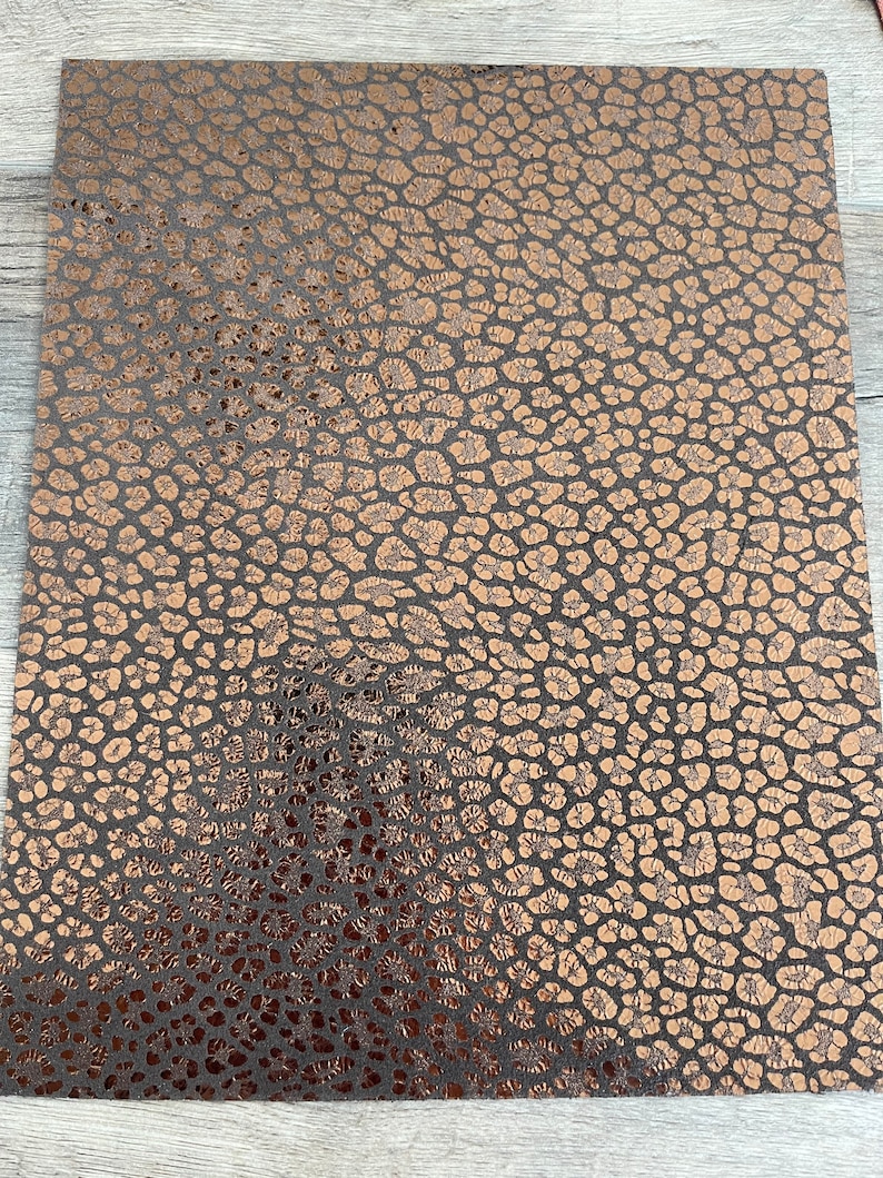 Metallic Copper Leopard 8x10 Genuine Leather Suede Sheets for - Etsy