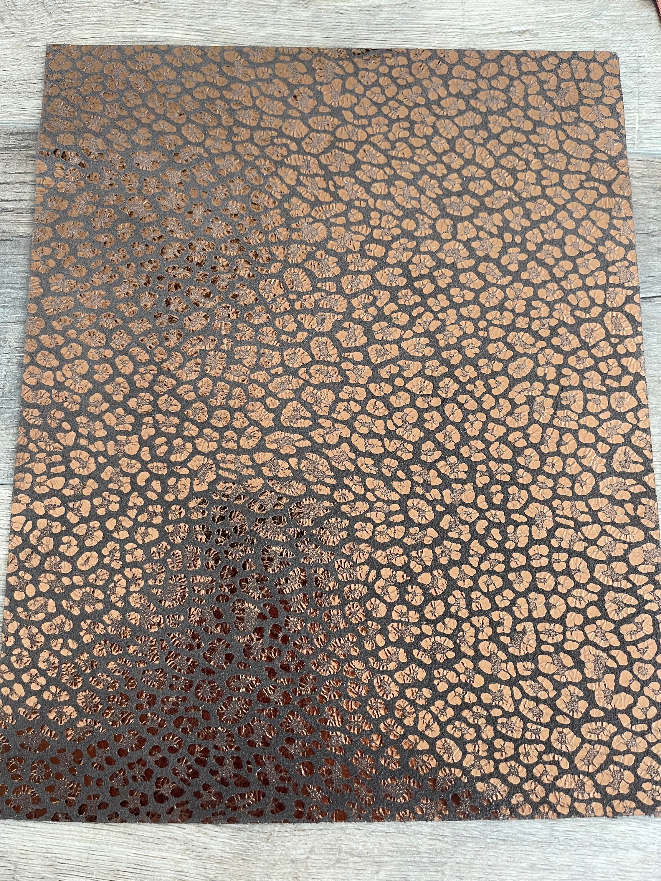 Metallic Copper Leopard 8x10 Genuine Leather Suede Sheets for Earrings ...