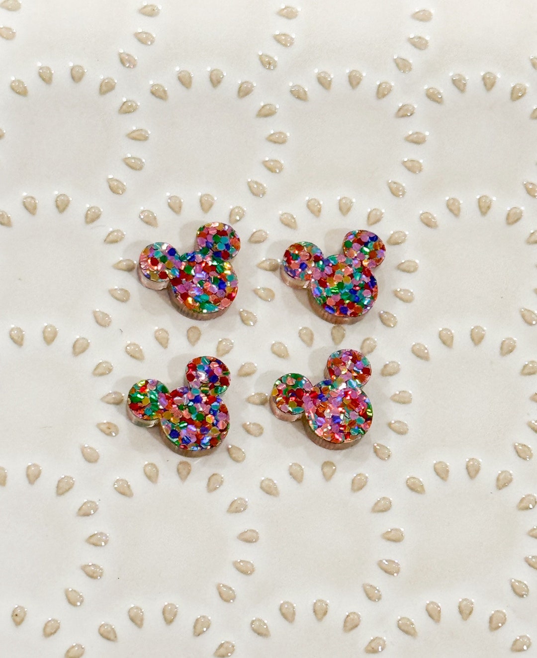 Magical Rainbow Glitter Stud for Earrings Findings Blanks Supplies 2 ...