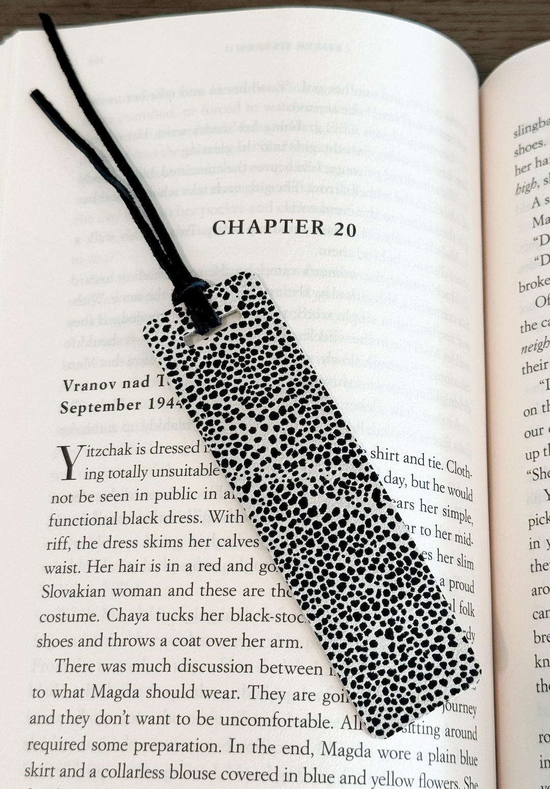 Luxe Micro Dalmatian Genuine Leather Suede Bookmark-rounded Rectangle ...
