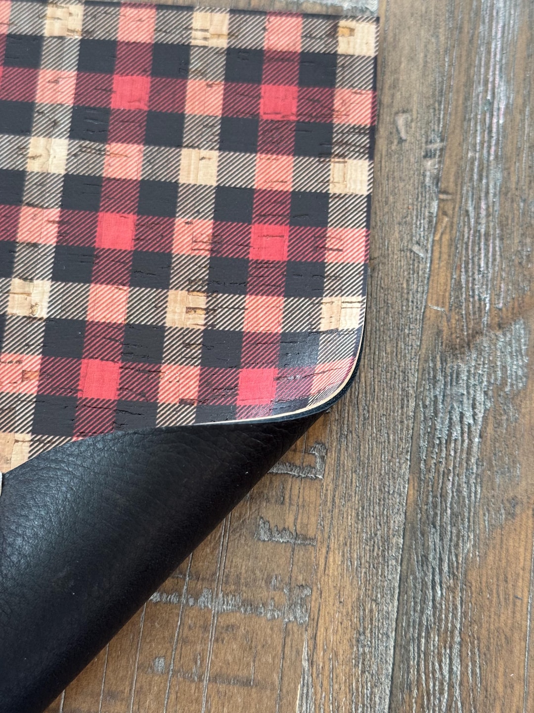 Alpine Buffalo Plaid 8x10 Leather Backed Cork Sheets - Etsy