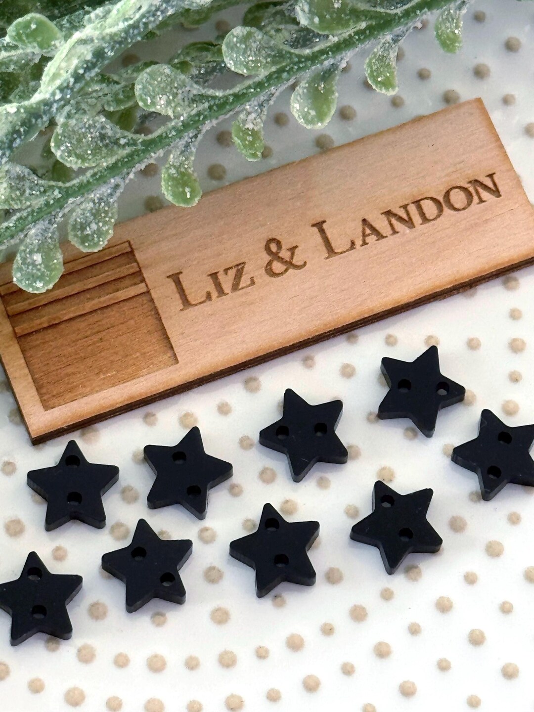 Black Acrylic 2-hole .50” Stars Findings Blanks Connectors (2 Pair ...