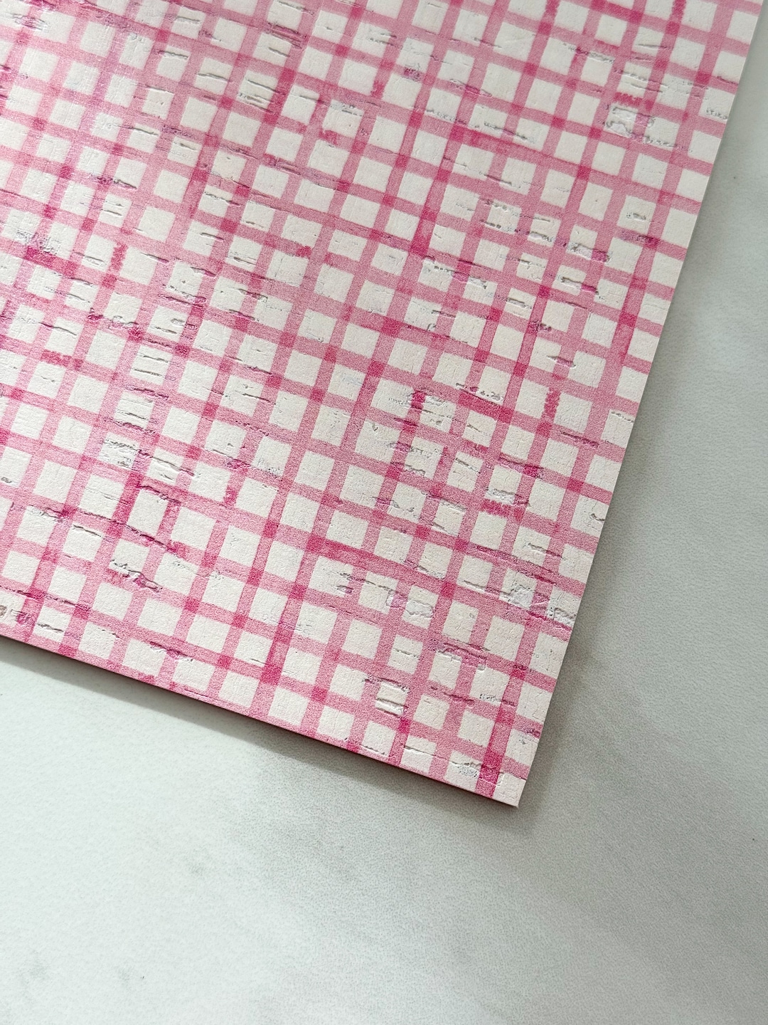 Azalea Pink Plaid 8x10 Leather Backed Cork Sheets - Etsy