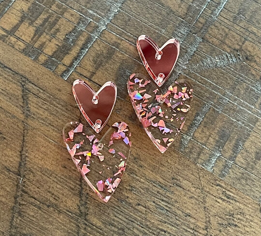 You Make Me Blush Stacked Acrylic Sweetheart Bundle Findings Connectors ...