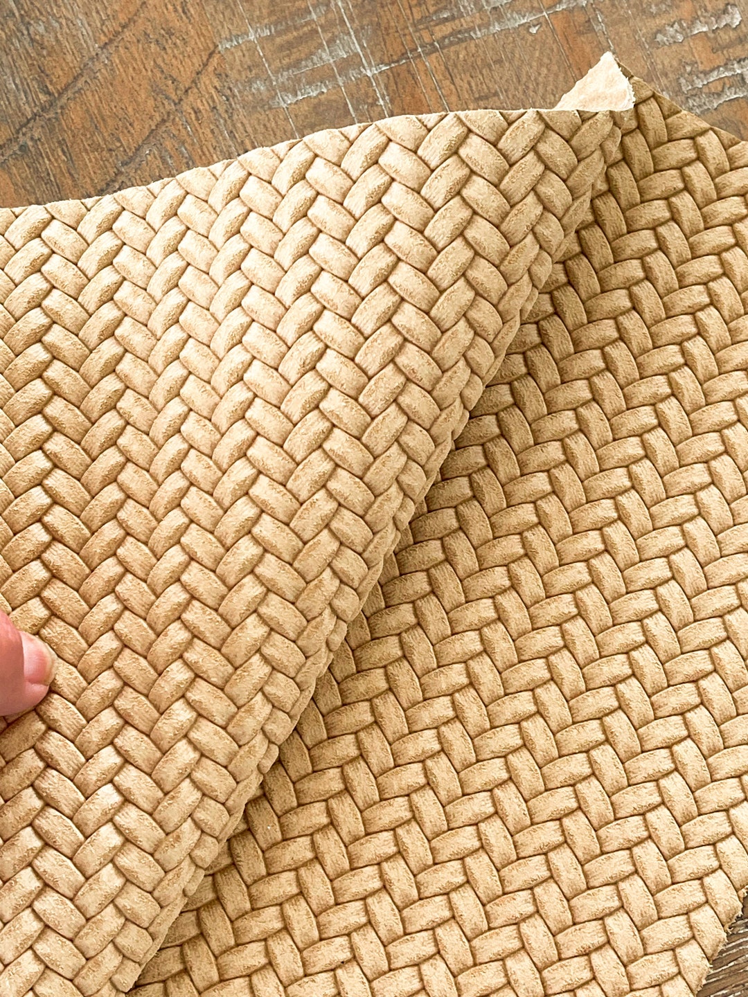 Wheat Brown Small Box Braid 8x10 Genuine Suede Leather - Etsy