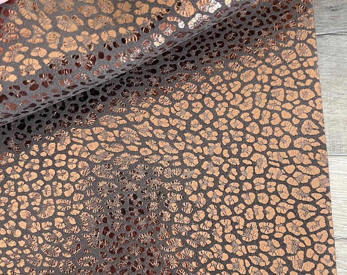 Metallic Copper Leopard 8x10 Genuine Leather Suede Sheets for Earrings ...