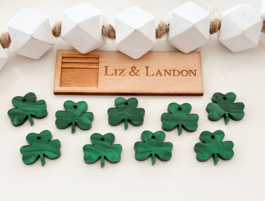 Marbled Green Acrylic Shamrock Findings Charms/blanks for Earrings ...