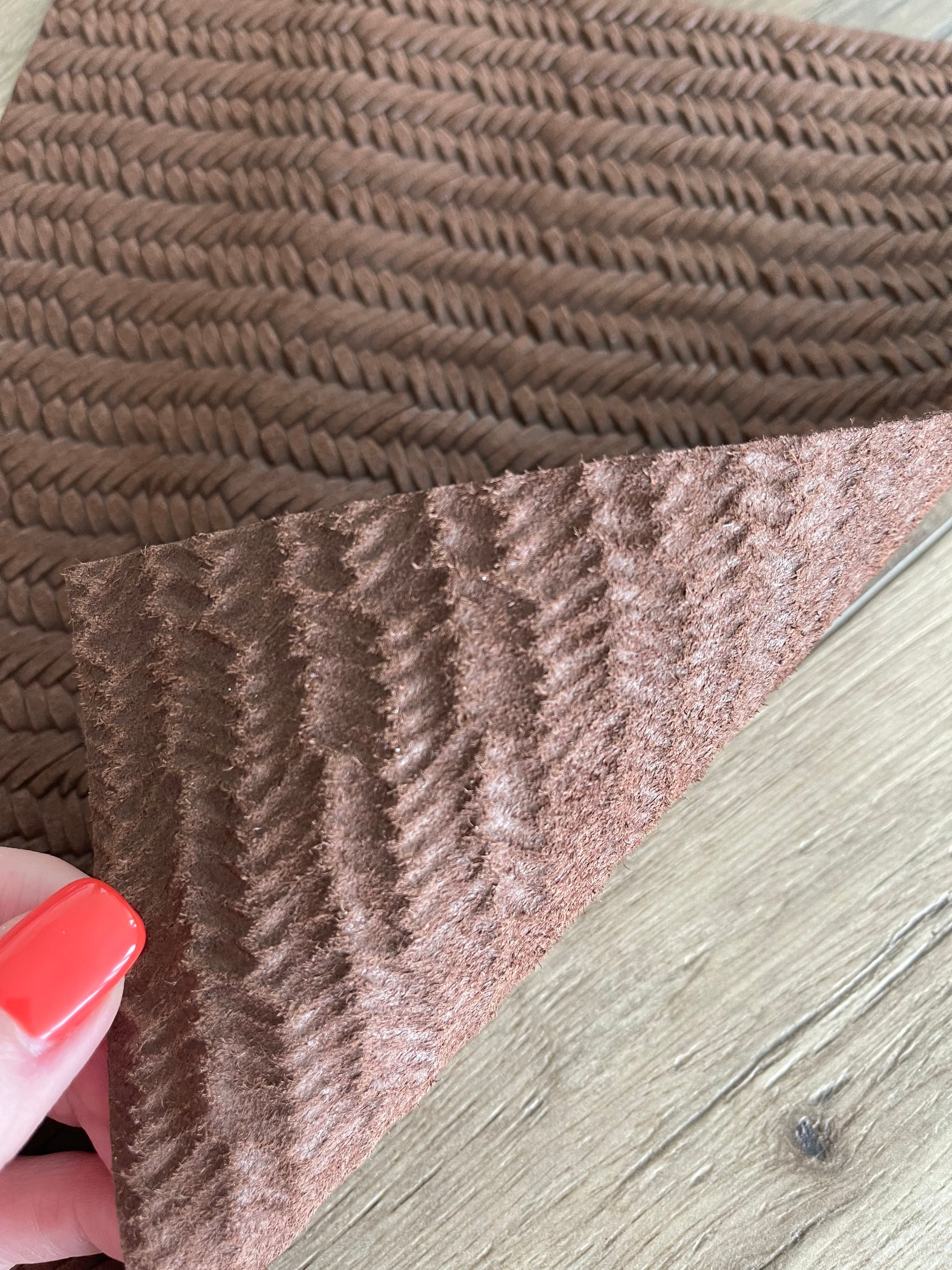 Chocolate Brown Braid 8x10 Embossed Genuine Leather Sheets for - Etsy