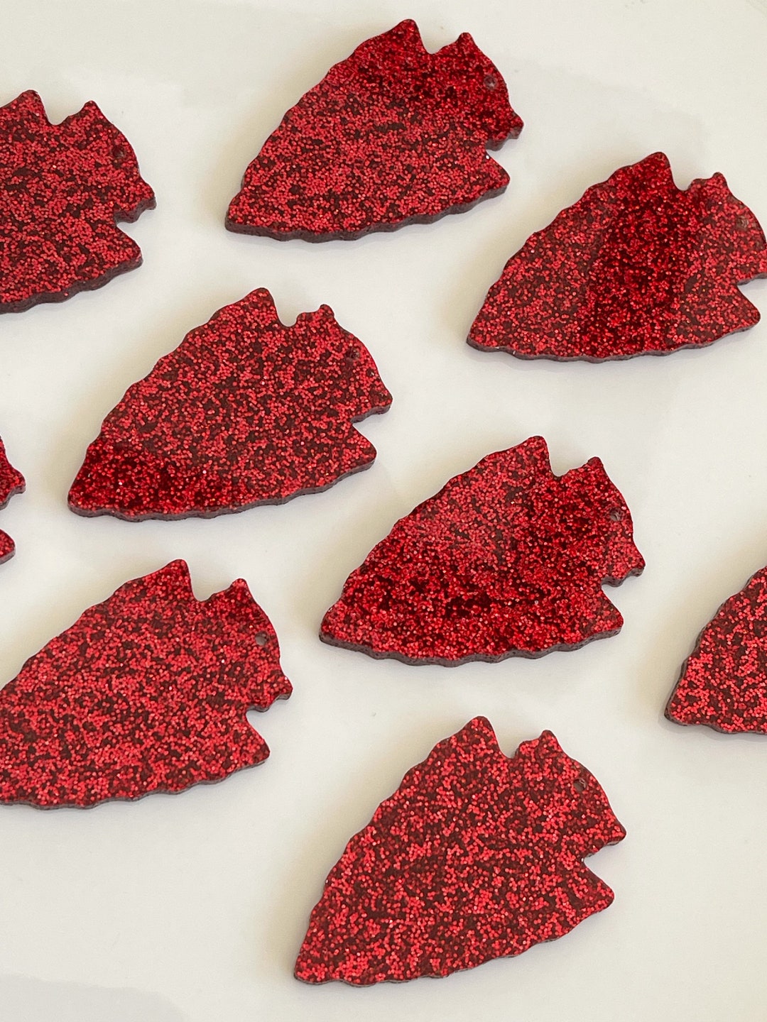 Red Glitter Arrowhead 1-hole Connectors Blanks Supplies for Earrings ...