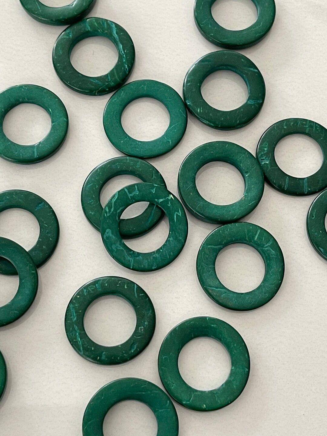 Emerald Coconut .75” Wooden Hoops Rings Connectors Findings Blanks ...