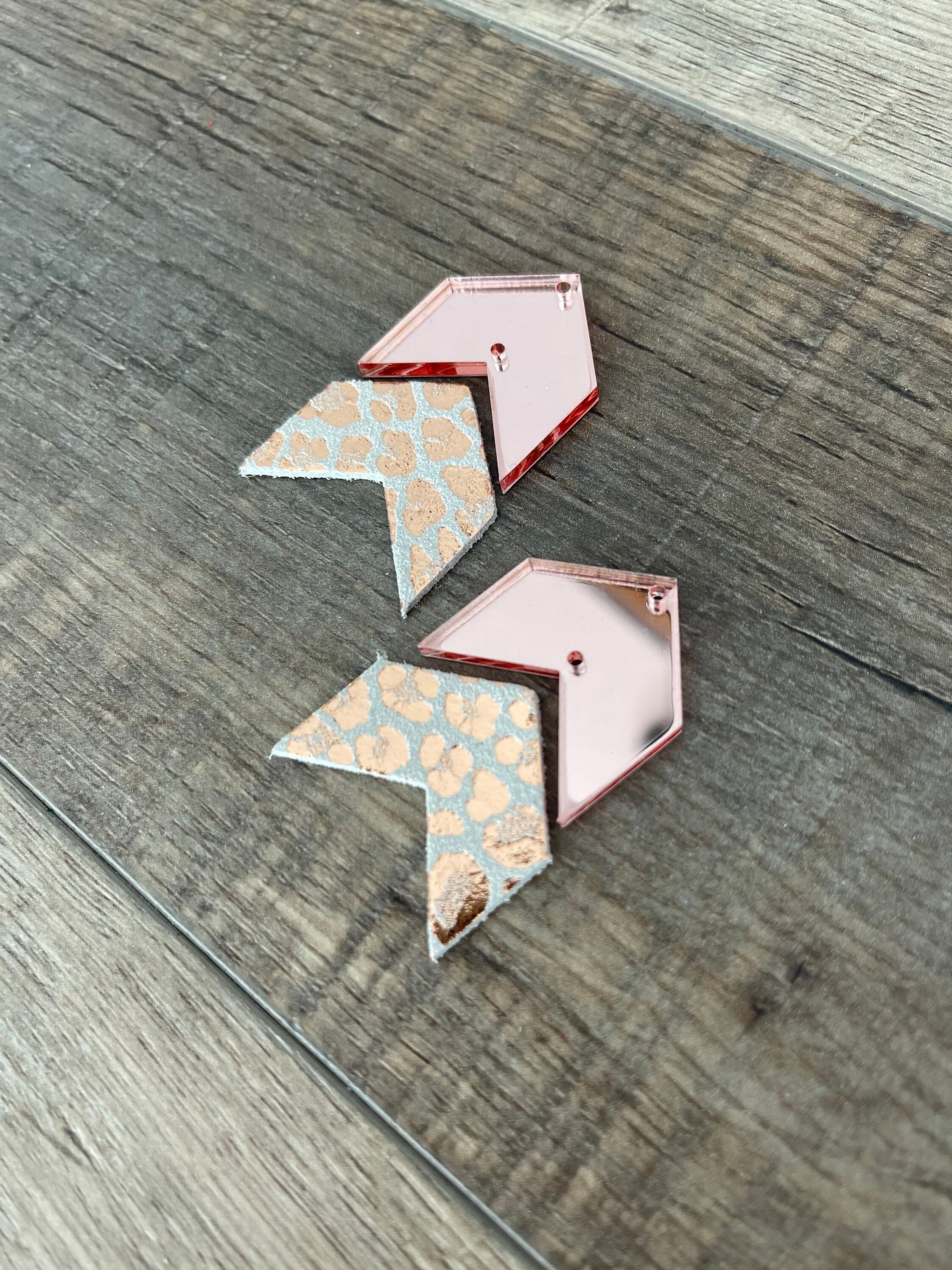 Rose Gold Mirrored Acrylic Arrow Findings Blanks Supplies-2 - Etsy