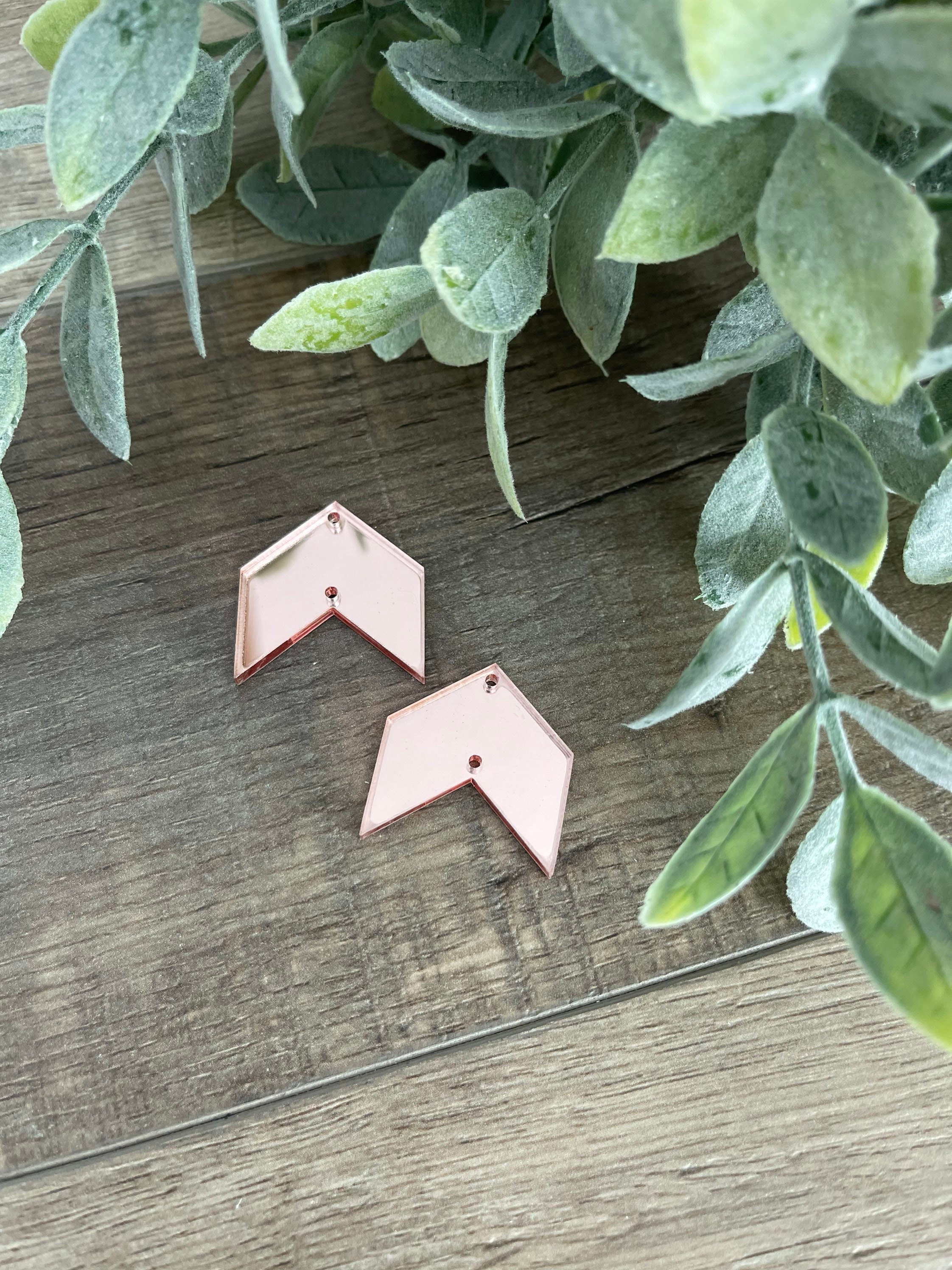 Rose Gold Mirrored Acrylic Arrow Findings Blanks Supplies-2 - Etsy