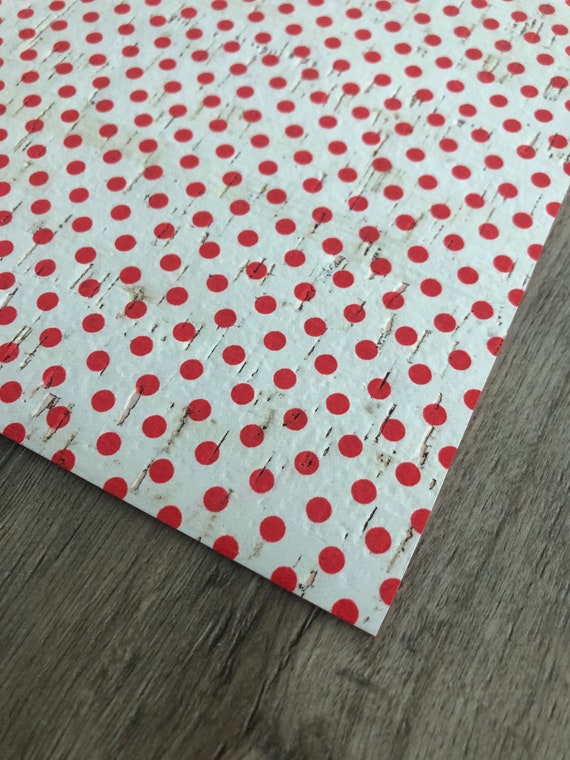 Red Polka Dot 8x10 Cowhide Backed Cork Sheets | Etsy