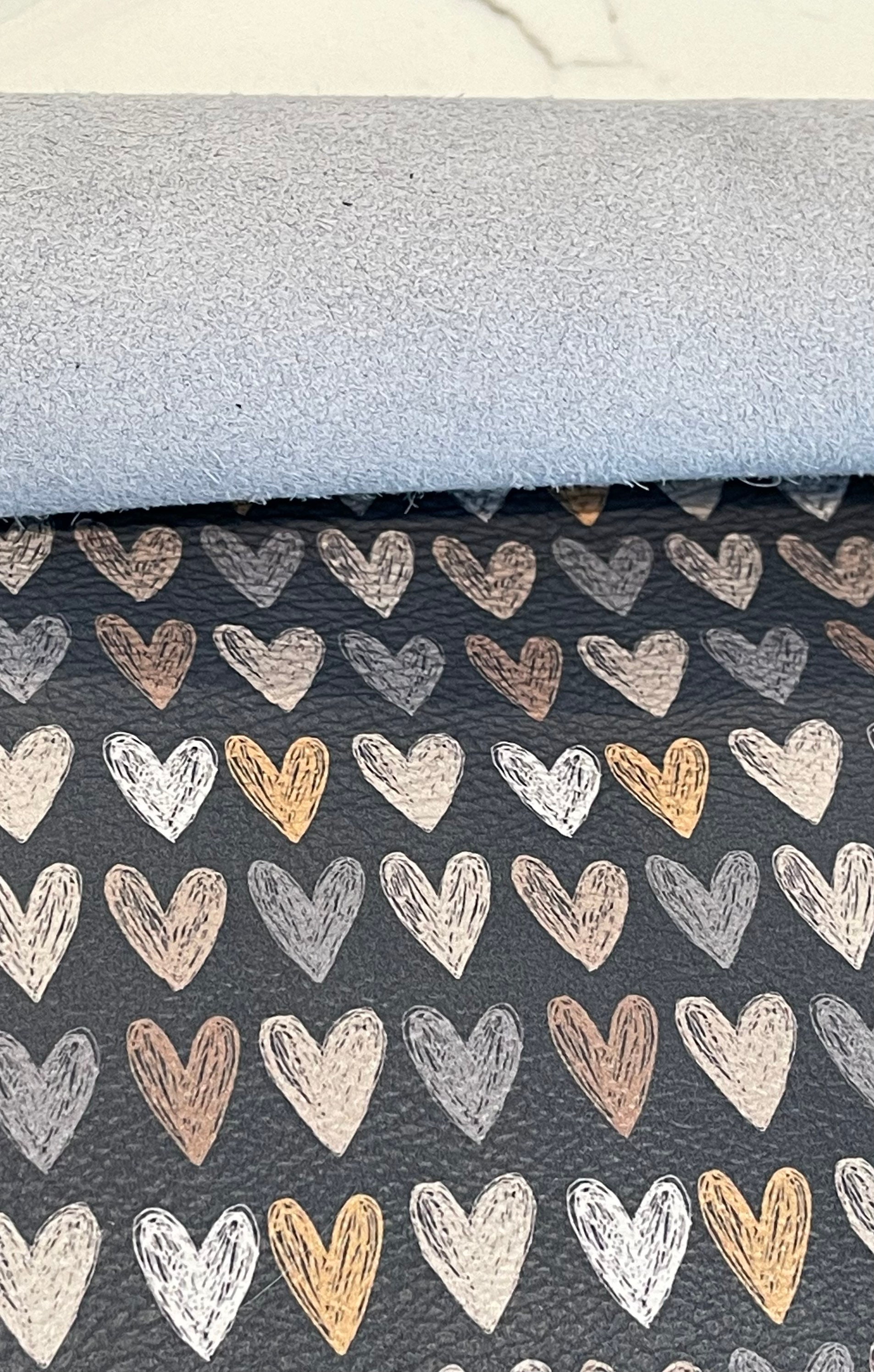 Grey Hazel Hearts 8x10 on Genuine Cowhide Sheets - Etsy